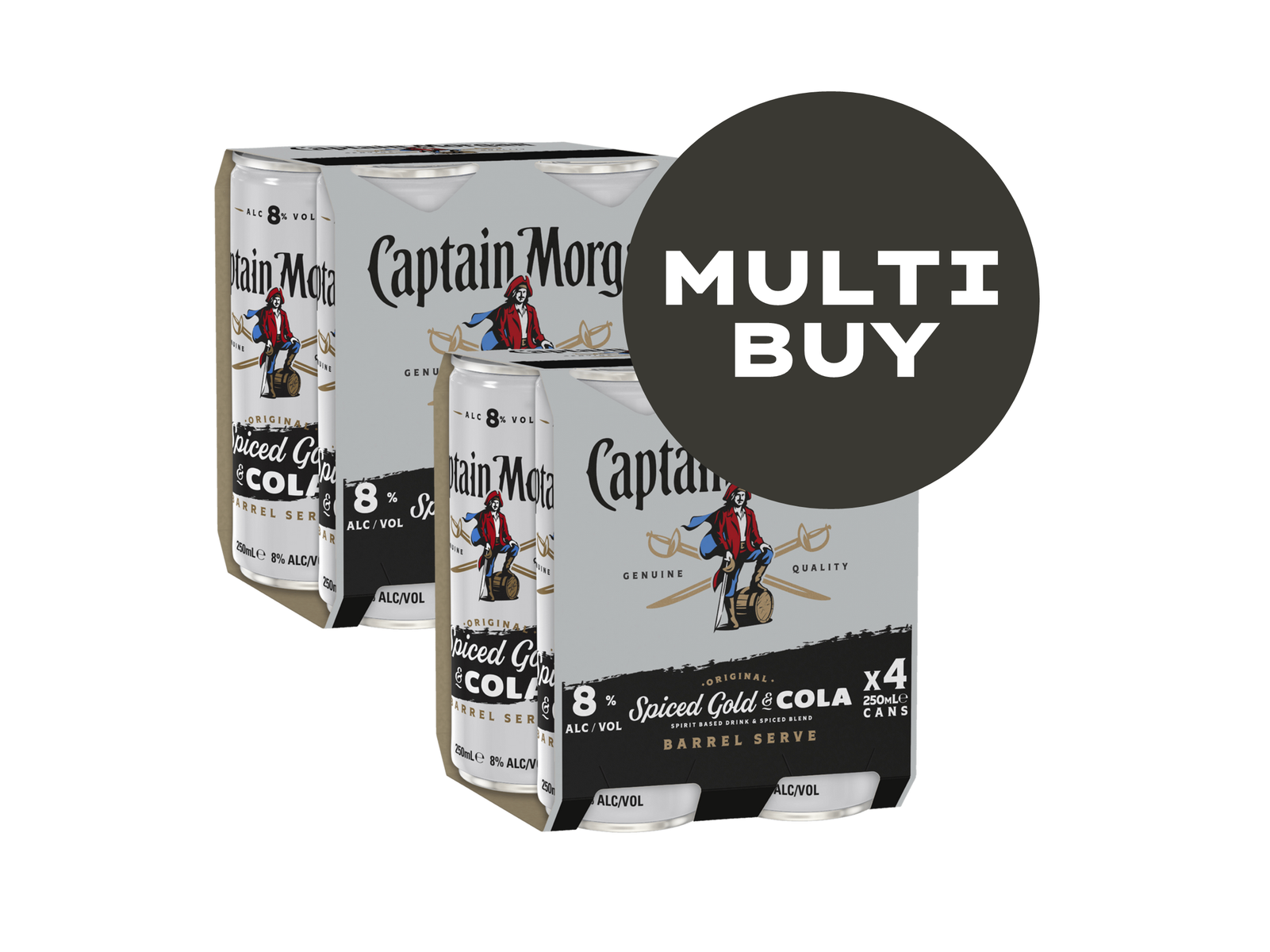 Captain Morgan & Cola 8% 4 Pack | Thirsty Camel