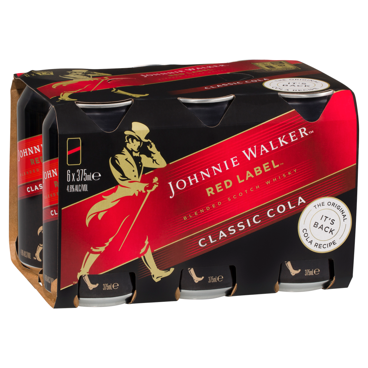 Johnnie Walker Red Label & Cola 4.6% Can 375mL | Thirsty Camel