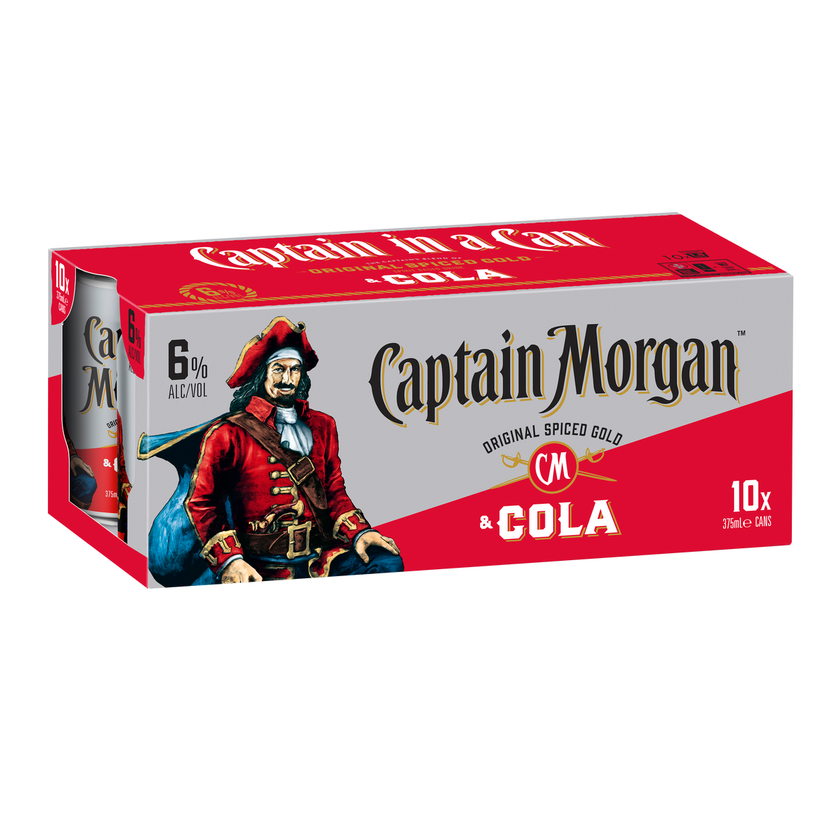 Captain Morgan Spiced Gold & Cola 6% Can 375ml | Thirsty Camel