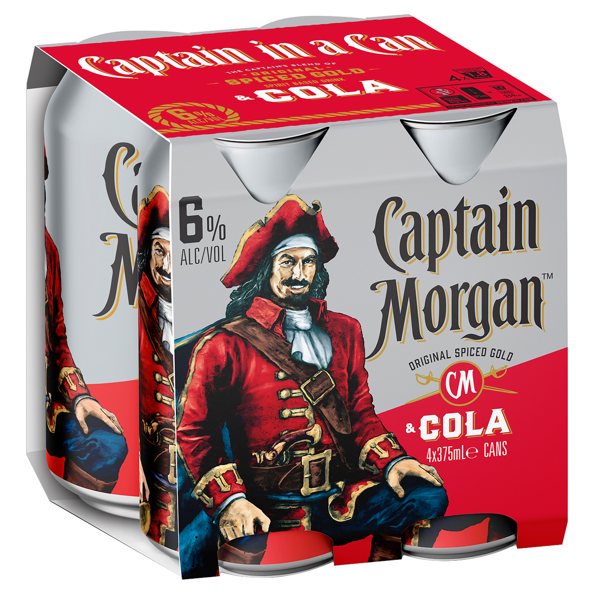 Captain Morgan Spiced Gold & Cola 6% Can 375ml | Thirsty Camel