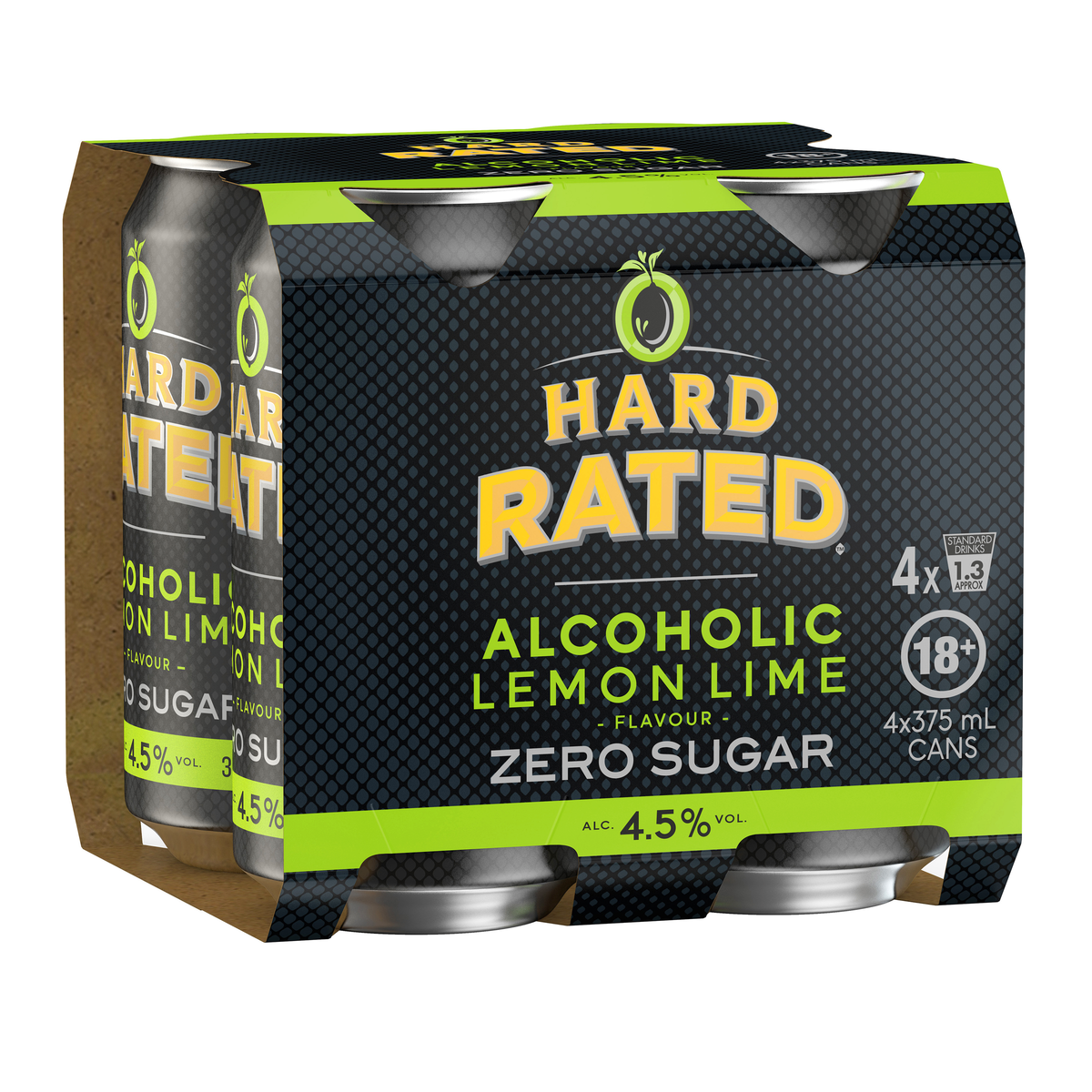 Hard Rated Alcoholic Zero Sugar Lemon Lime Can 375ml | Thirsty Camel