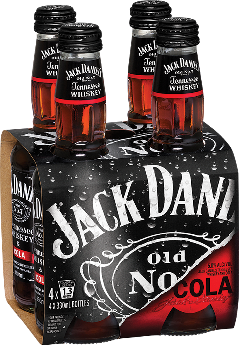 Jack Daniel's Tennesse Whiskey & Cola 4.8% Bottle 375mL | Thirsty Camel