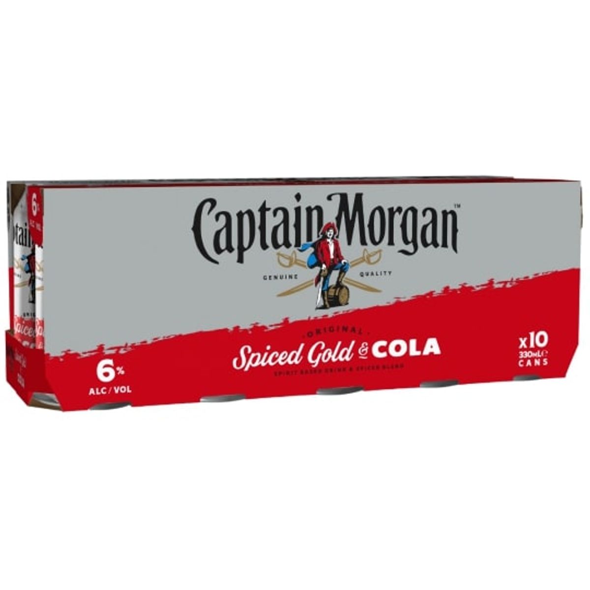 Captain Morgan Spiced Gold & Cola 6% 330ml Can | Thirsty Camel