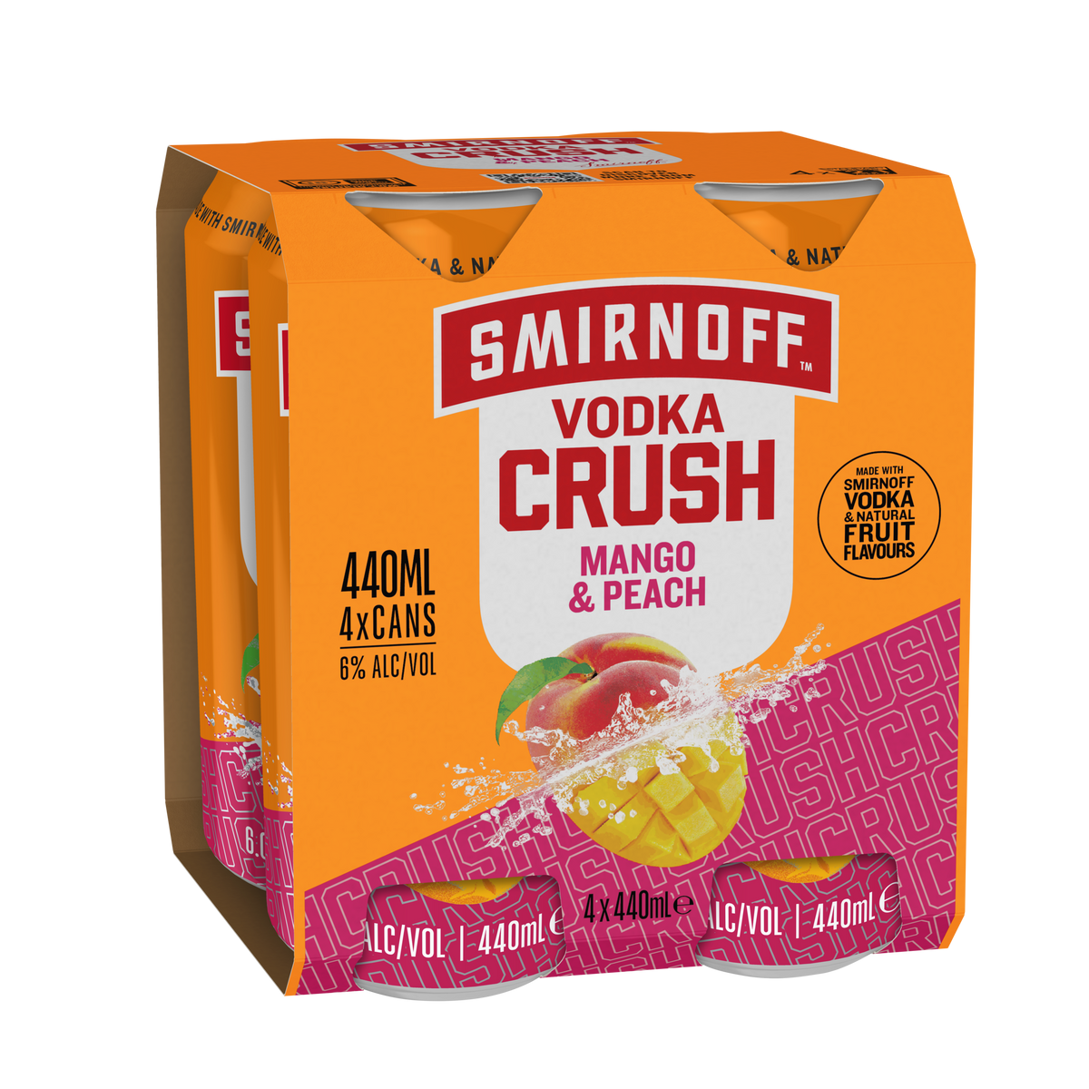 Smirnoff Crush Peach & Mango 6% Can 440ml | Thirsty Camel