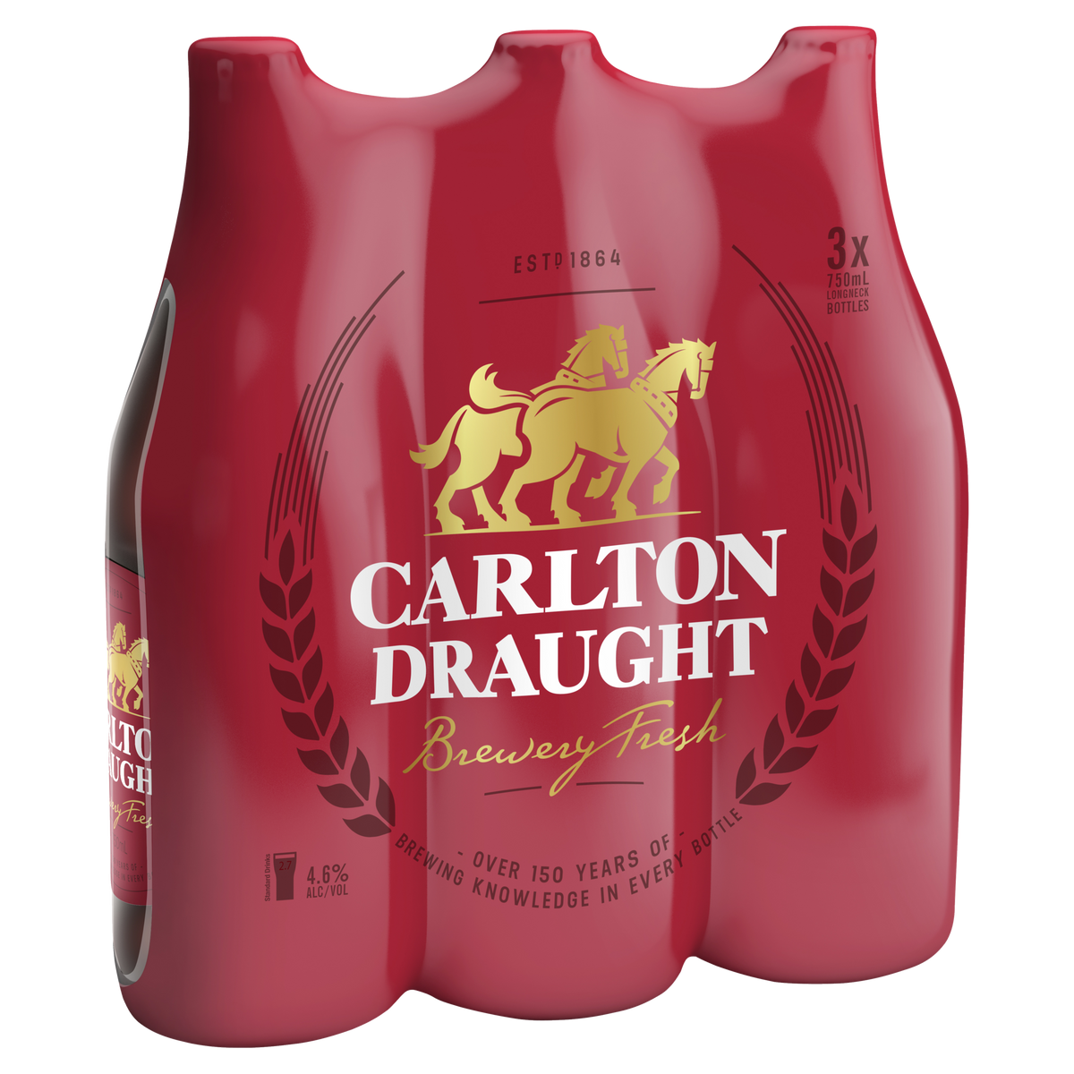Carlton Draught Draught Bottle 750ml 3pk | Thirsty Camel