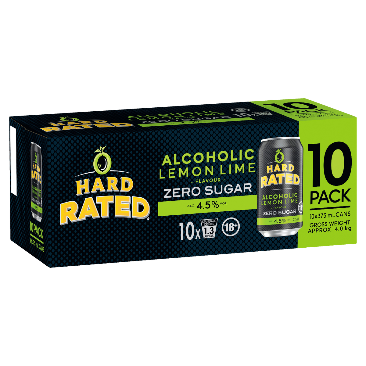 Hard Rated Alcoholic Zero Sugar Lemon Lime Can 375ml | Thirsty Camel