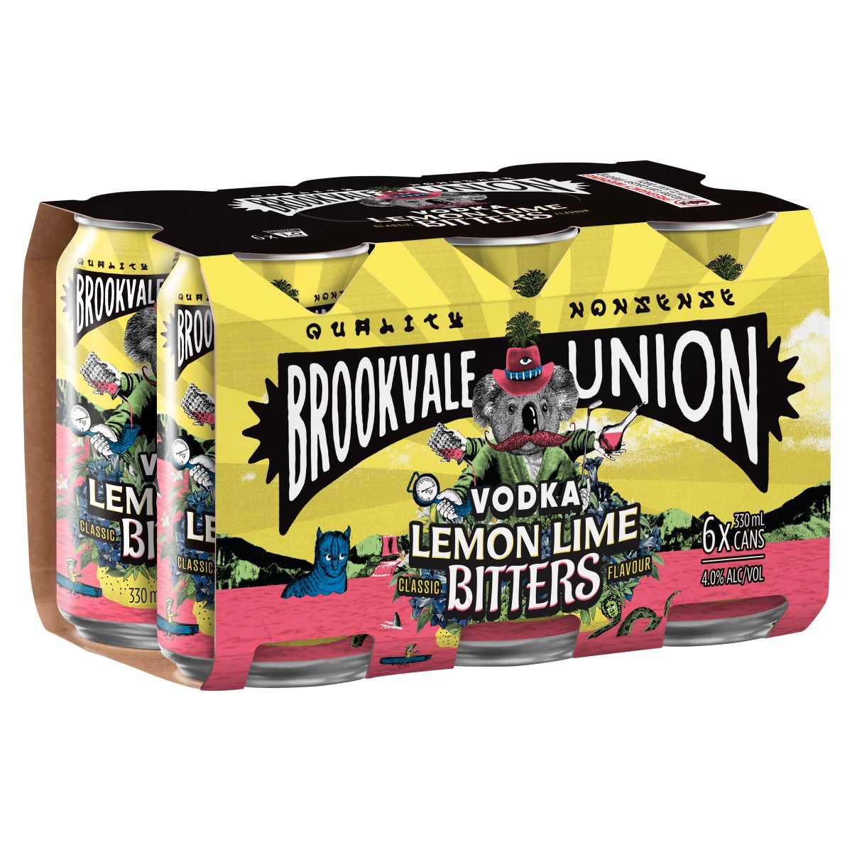 Brookvale Union Vodka Lemon Lime Bitters Can 330ml | Thirsty Camel