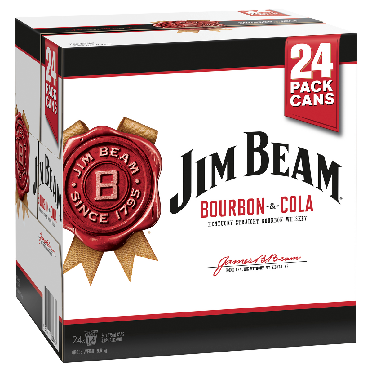 Jim Beam White & Cola 4.8% Can 375mL | Thirsty Camel