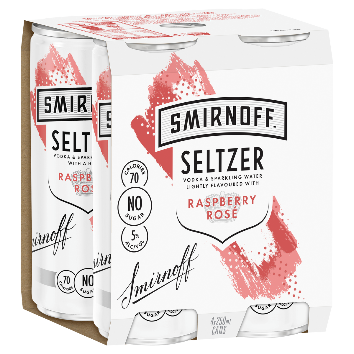 Smirnoff Seltzer Raspberry Rose Can 250mL | Thirsty Camel