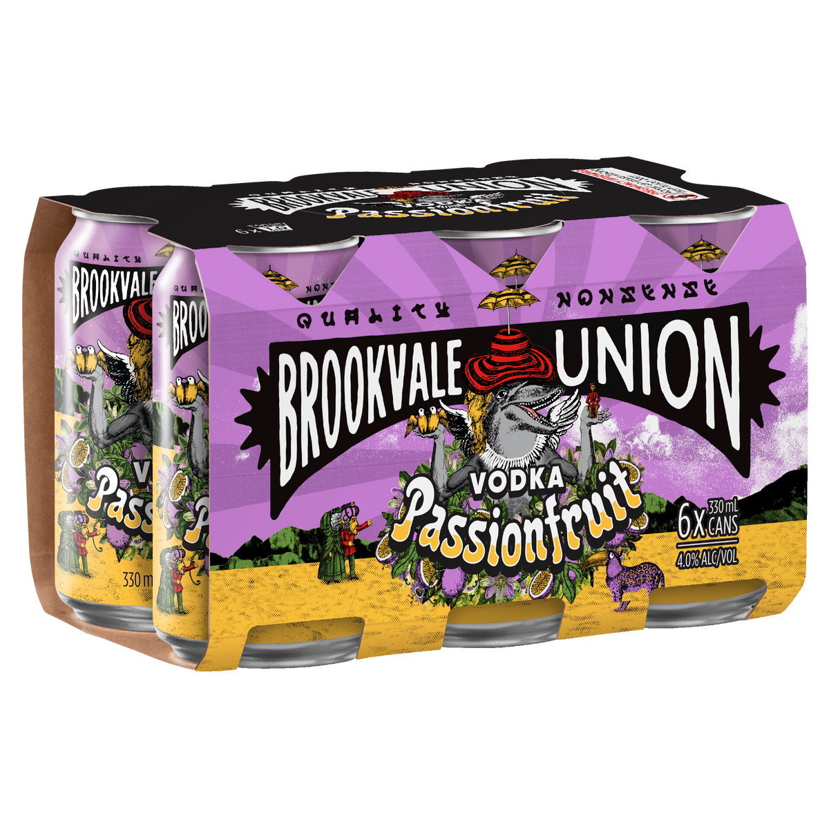 Brookvale Union Vodka Passionfruit Can 330ml 6pk | Thirsty Camel