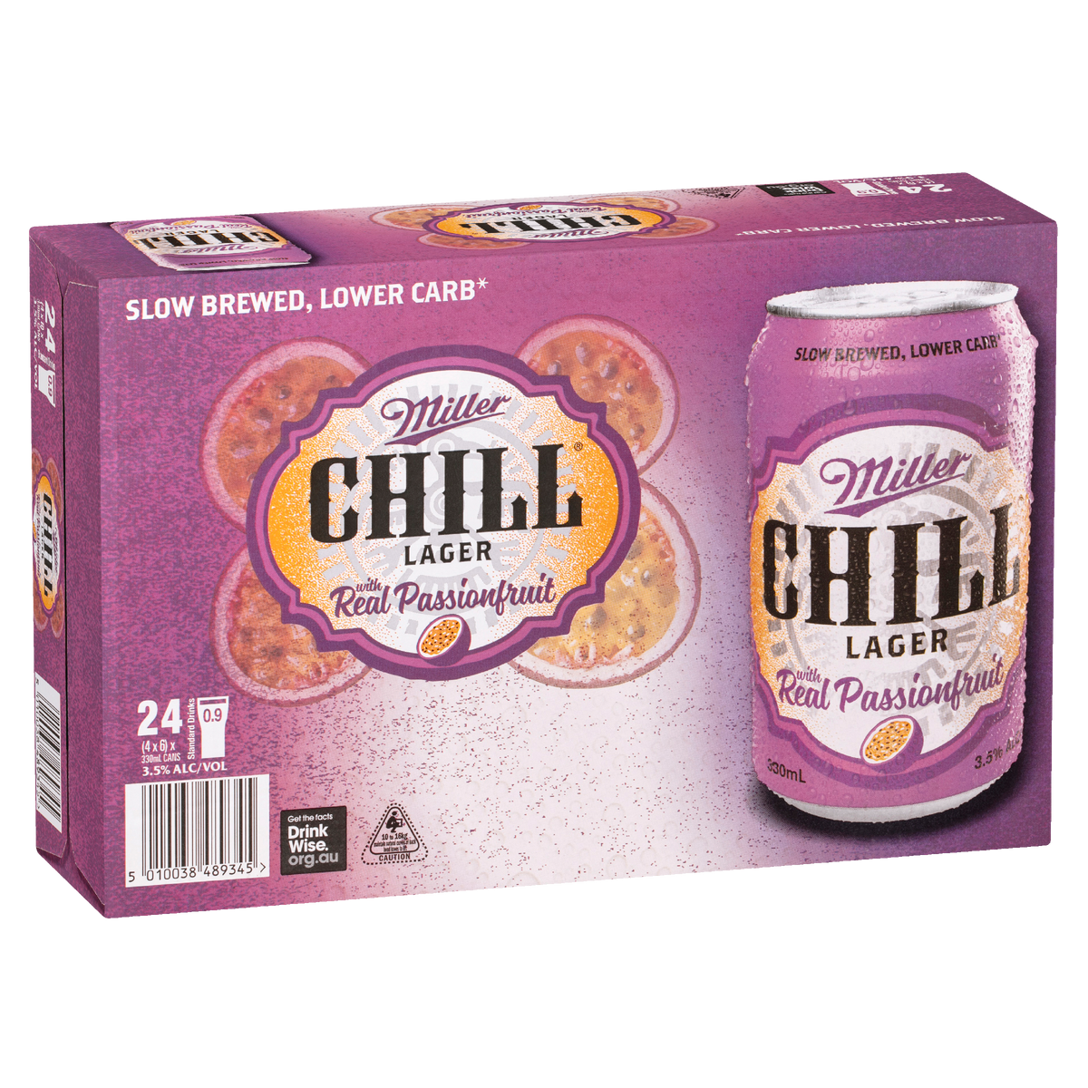 Miller Chill Passionfruit Can 330ml 24pk | Thirsty Camel