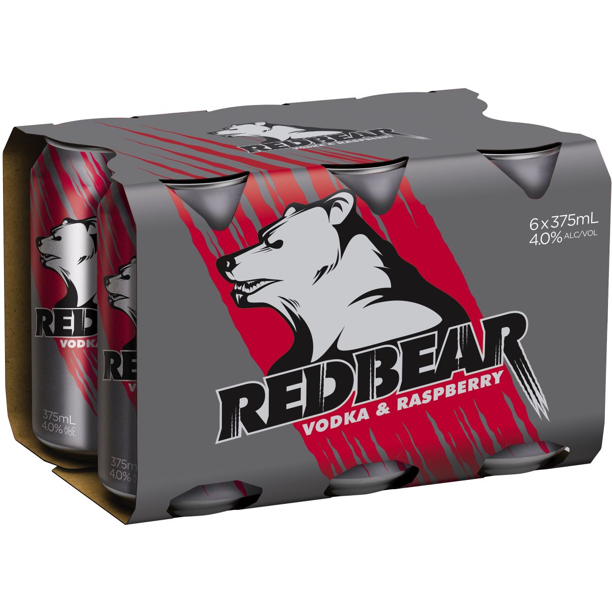 Red Bear Vodka & Raspberry 4.5% Can 375mL | Thirsty Camel