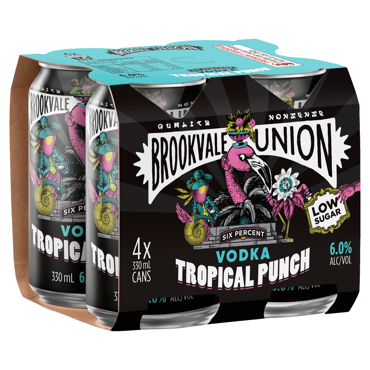 Brookvale Union Vodka Tropical Punch 6% Can 330ml 4pk | Thirsty Camel
