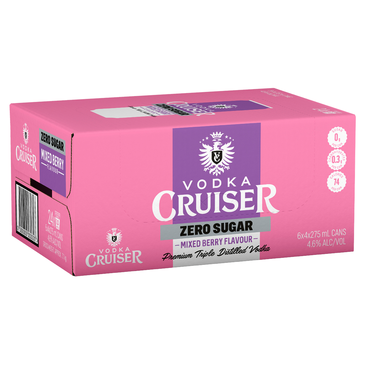 Vodka Cruiser Sugar Free Mixed Berry 4.6% Can 275ml | Thirsty Camel