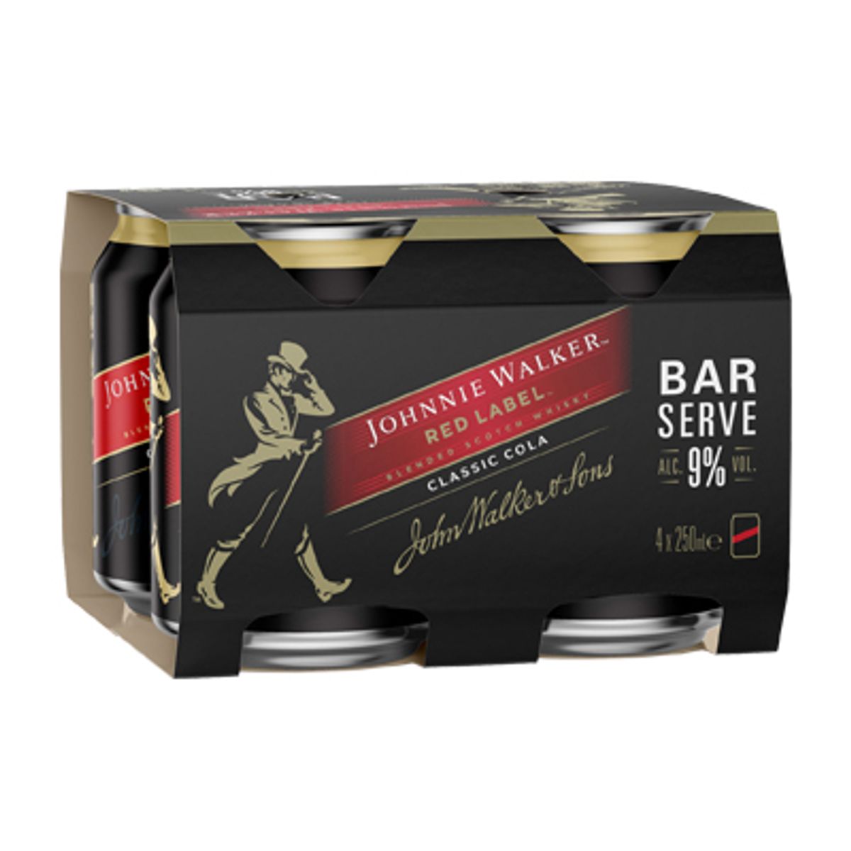 Johnnie Walker Red Label & Cola 9.0% Can 250mL | Thirsty Camel