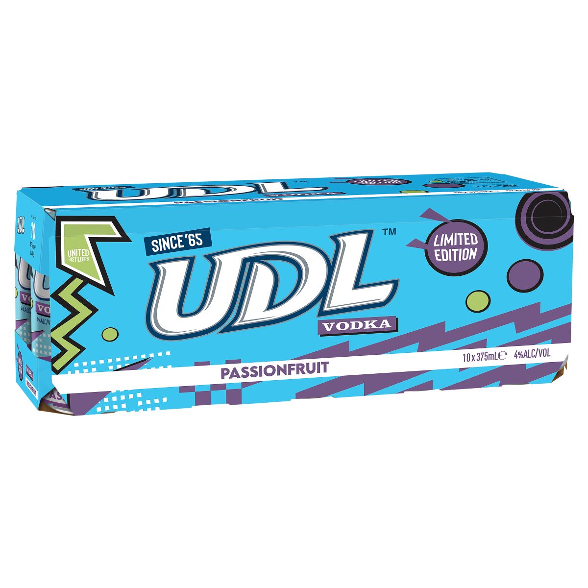 UDL Vodka & Passionfruit Can 375ml 10pk | Thirsty Camel
