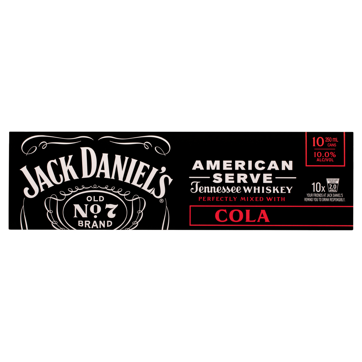 Jack Daniel's American Serve & Cola 10% Can 250mL | Thirsty Camel