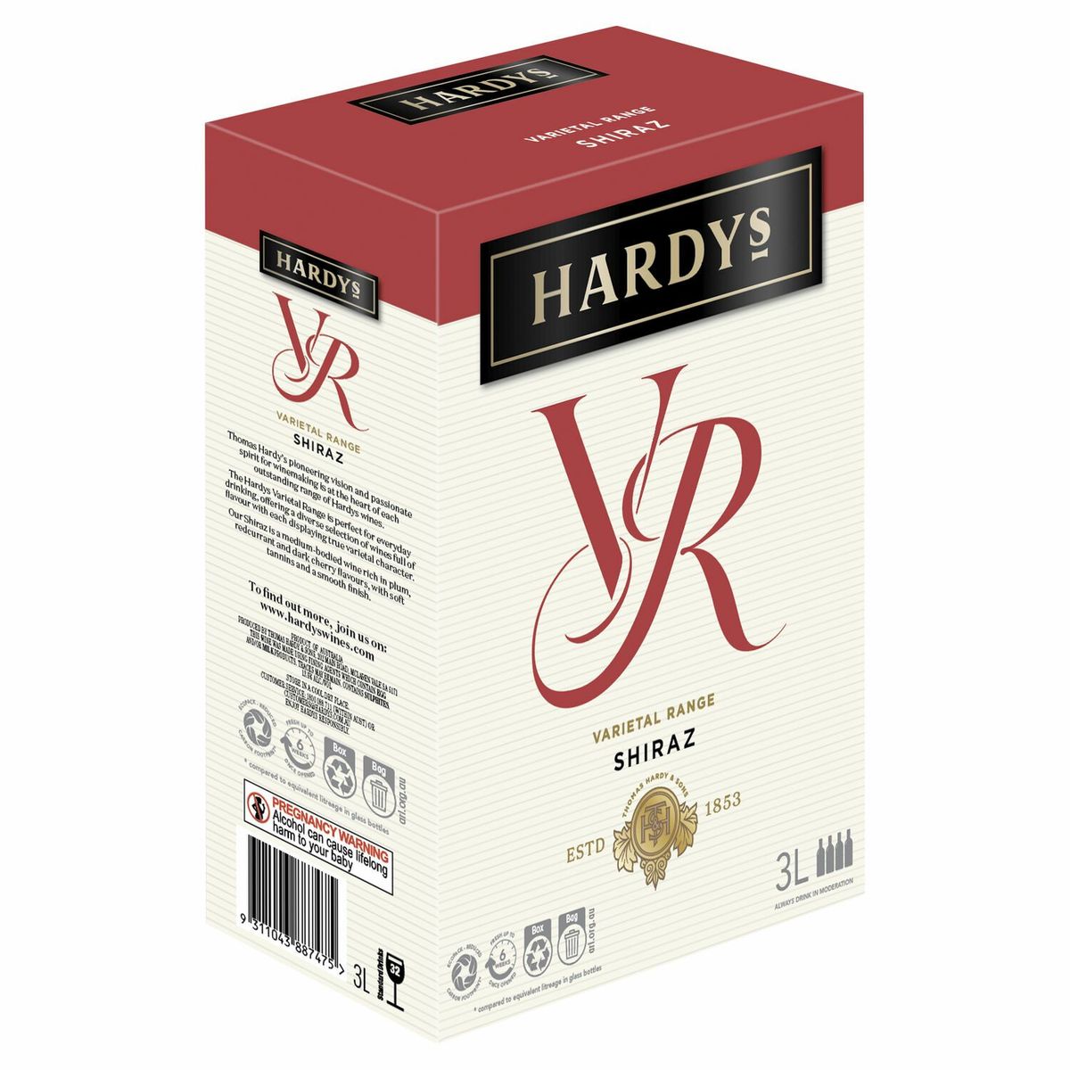 Hardys Varietal Range Shiraz Cask 3L | Thirsty Camel