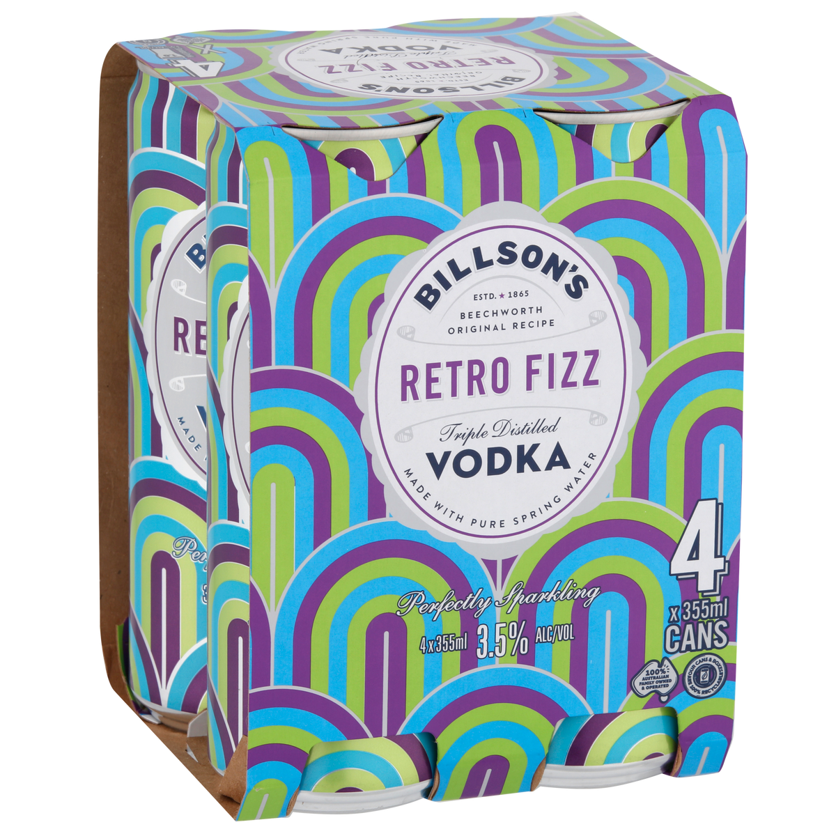Billson's Vodka & Retro Fizz Can 355ml 4pk | Thirsty Camel